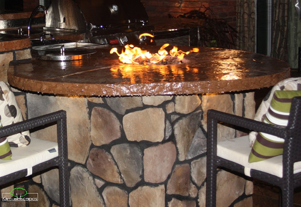 fire bowl, fire column ($12,000+) Groundscapes Luxury Landscaping Photo ...